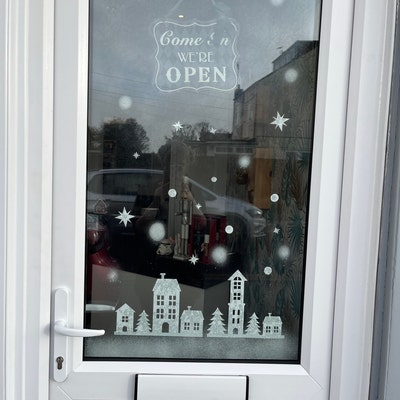 Christmas Reusable Window Stickers Static Cling, Winter Window Décor ...