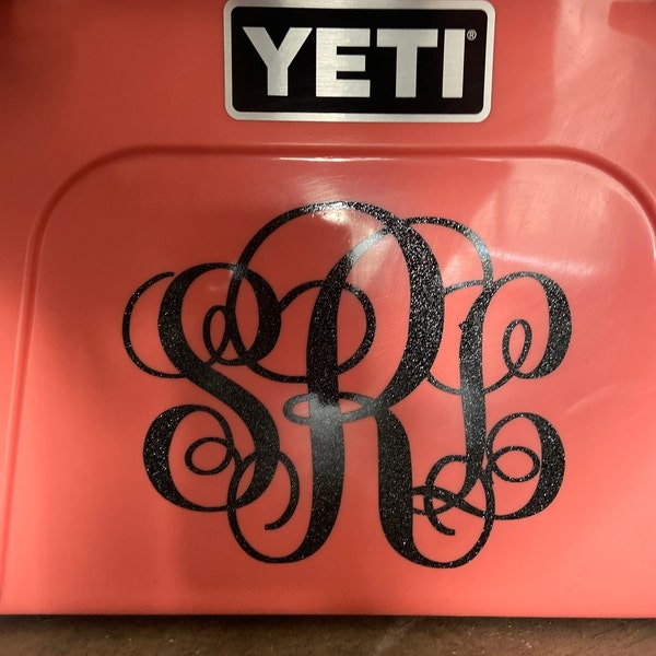 Monogram Decal, Vinyl Decal, Yeti Monogram, Monogram for Cooler ...