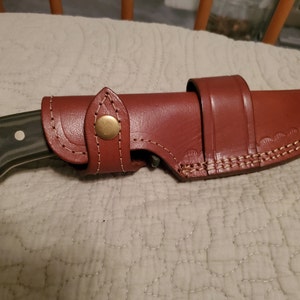 9" Long Custom Handmade Leather Sheath Fits up to 5"--5.5" Cutting ...