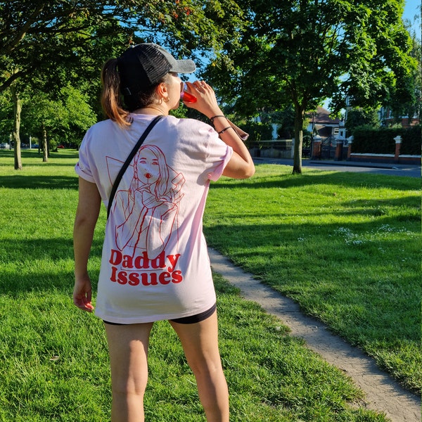 Daddy Issues Logo RED Design Organic UNISEX T-shirt - Etsy