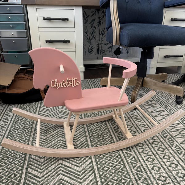 Personalised Wooden Rocking Horse Toy - Toddler Rocking Horse With a ...