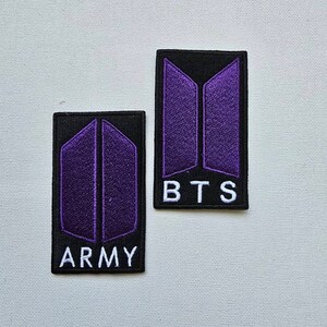Bts and Army Logo Embroidered Patches, Iron / Sew on Patches, Kpop ...