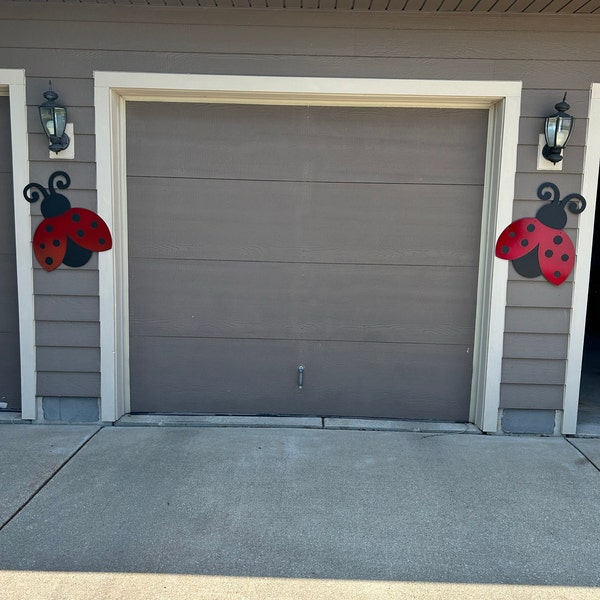 Lady Bug Garden Decor Metal Art Hanging Wall Sign - Etsy