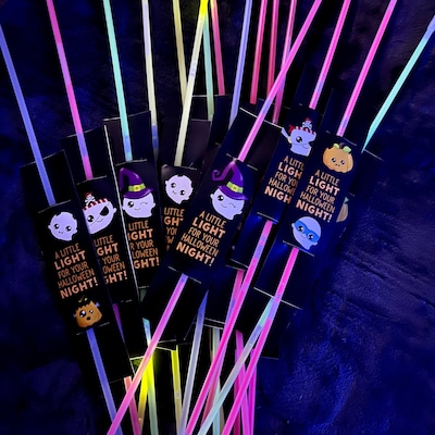 Halloween Glow Stick Tags Printable Instant Download File Glow Stick ...