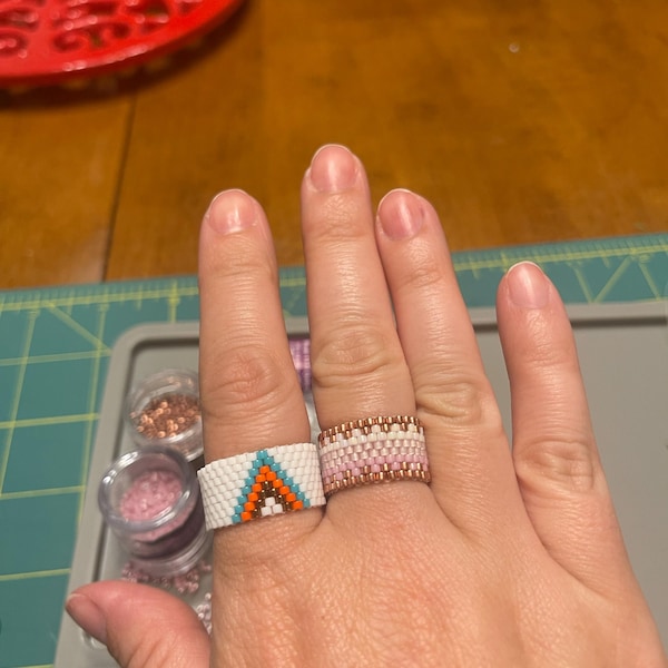 Loom Bracelet Pattern, Narrow Violet Gold Miyuki Delica Bracelet ...