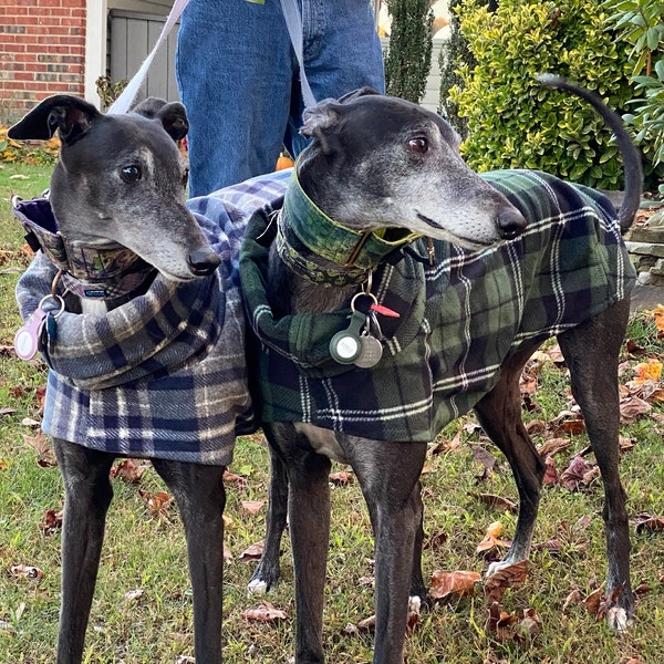 Greyhound Coat - Plaid Dog Coat - Dog Jacket - Greyhound Clothing ...