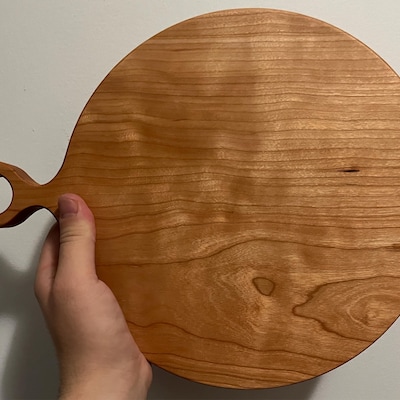 Wagner Round Wood Serving/cutting Board With Long Handle, Wood Serving Board, Paddle Board ...