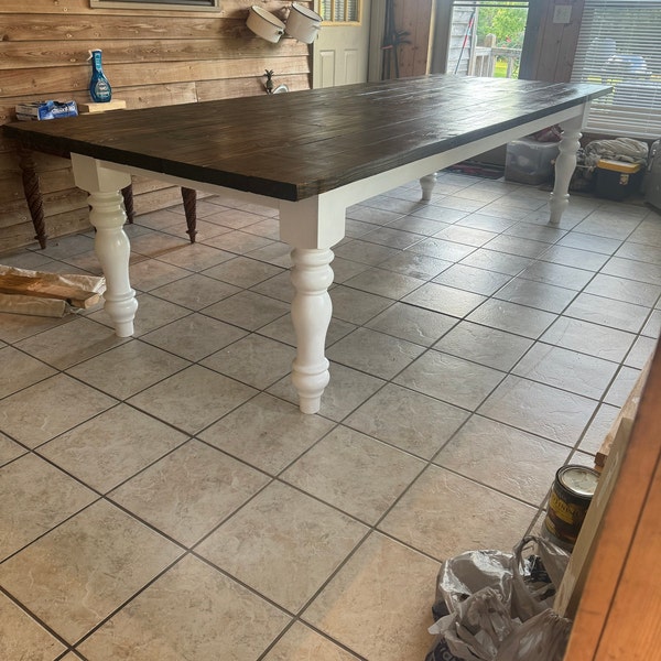 Chunky Unfinished Hardwood Farmhouse Dining Table Legs, Set of 4 ...