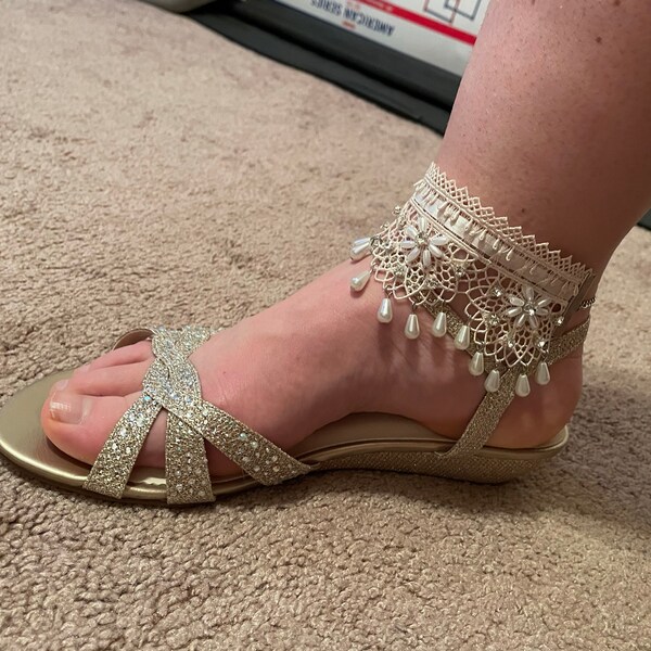 Sunny Summer Beach Wedding Barefoot Sandals, Bangle,cuff, Wedding ...