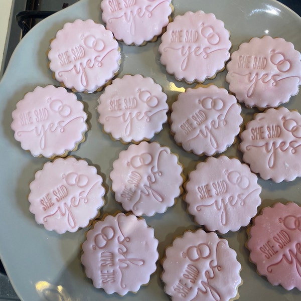 She Said Yes Cookie Biscuit Stamp (M&S Size Available) for Fondant ...
