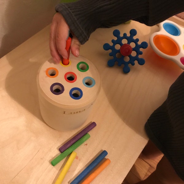Matchstick Color Drop Sorter Toy Baby Development Learning Game ...
