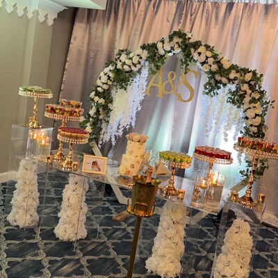 Acrylic Slab Top Table/ghost Table on 16 Sq Pillar Legs great for ...