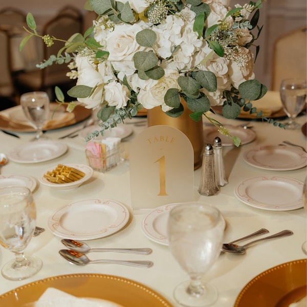 White and Sage Green Wedding Table Arrangement, Guest Table Flower Ball ...