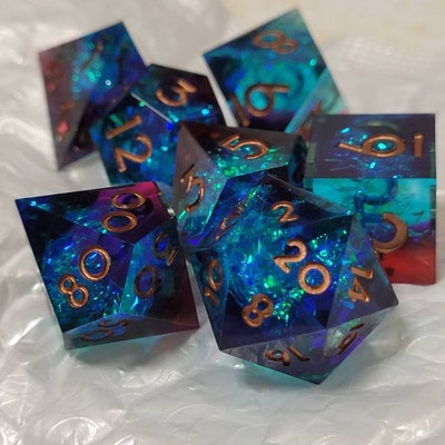 Dnd Dragon D20 Metal Polyhedral RPG Drip Blood D6 Hollow Dragon D and D ...