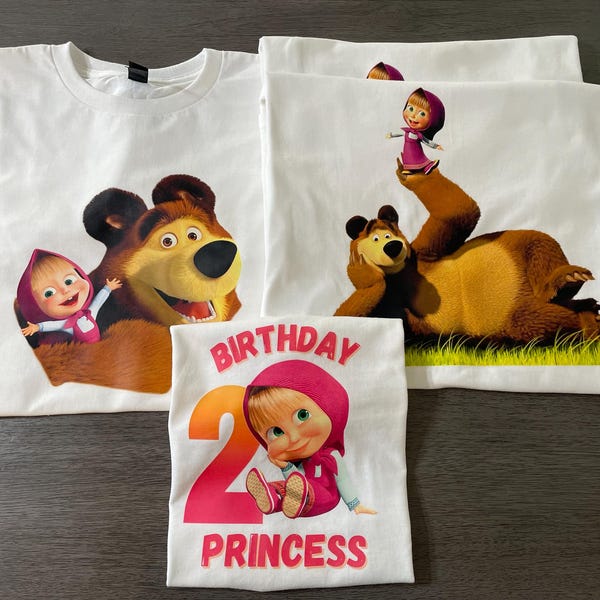 Masha and the Bear Thank You Tags, Masha and the Bear Birthday Party ...