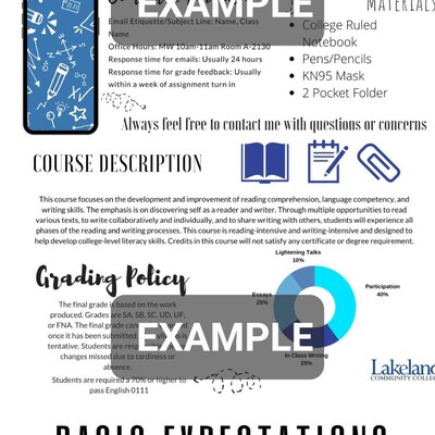 Editable Class Syllabus, High School, Back to School, EDITABLE CANVA ...