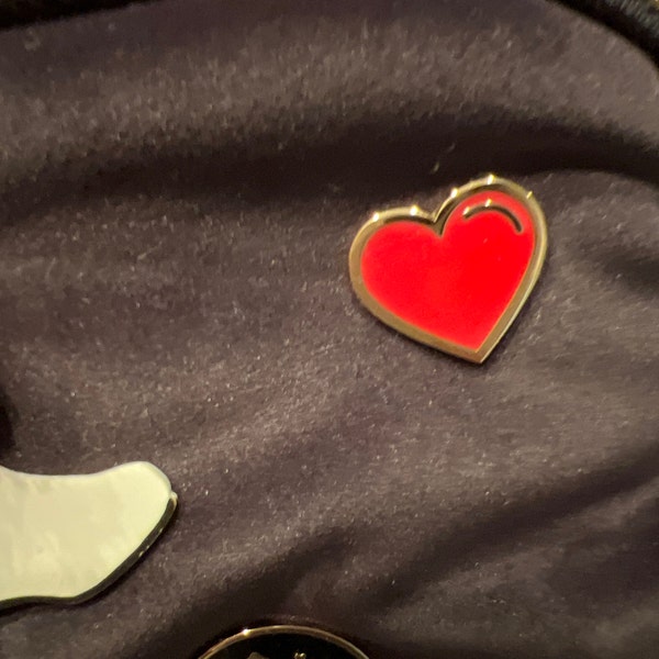 Red Heart Enamel Pin - Etsy