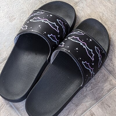 Psychedelic Mushroom Slippers Women, Men Slippers, Comfy House Shoes ...