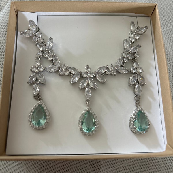 Mint Green Light Green Bridal Wedding Jewelry SET Bridesmaid Gift ...