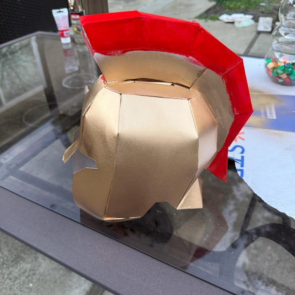 Greek Helmet Base Cardboard Template - Spartan or Troy DIY Armor ...