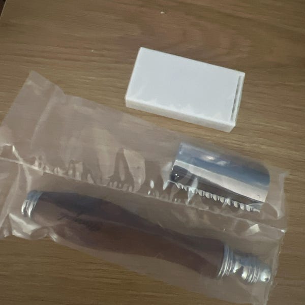 Luxury Wooden 3pc Mini Shaving Kit for Men Black Badger Shaving Brush ...