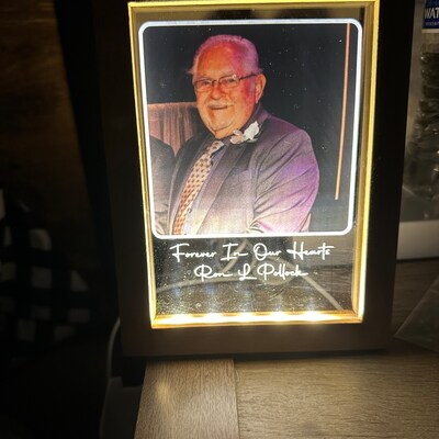 Acrylic Picture Frame With Light, Personalized Stand, Christmas Gifts ...