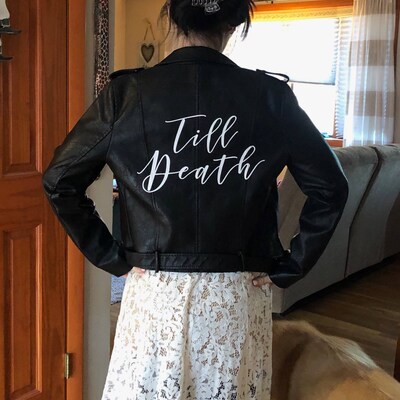 Till Death, Leather Jacket Iron on Heat Transfer, Denim Jacket, Decal ...