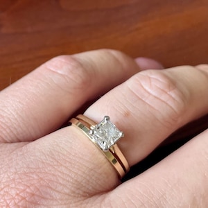 1.5mm Square Gold Ring 10k, 14k, 18k, or 22k, Solid Gold, Square Gold ...