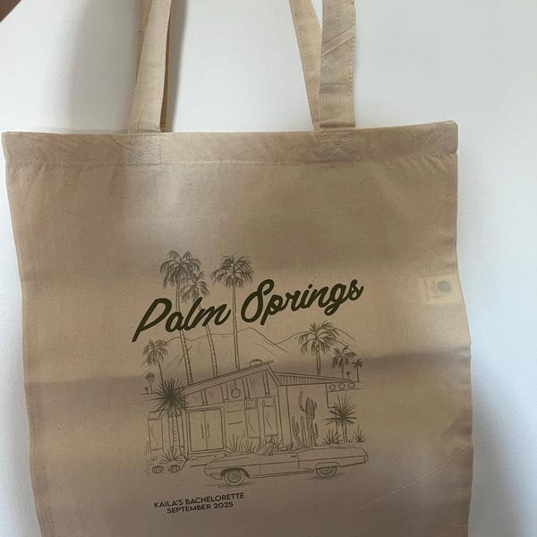 Modern Palm Leaf Welcome Tote - Wedding Welcome Bag - Custom Wedding ...