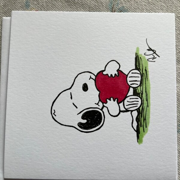 Hand Drawn Snoopy and Woodstock Card Birthday Handmade Cute Wedding ...