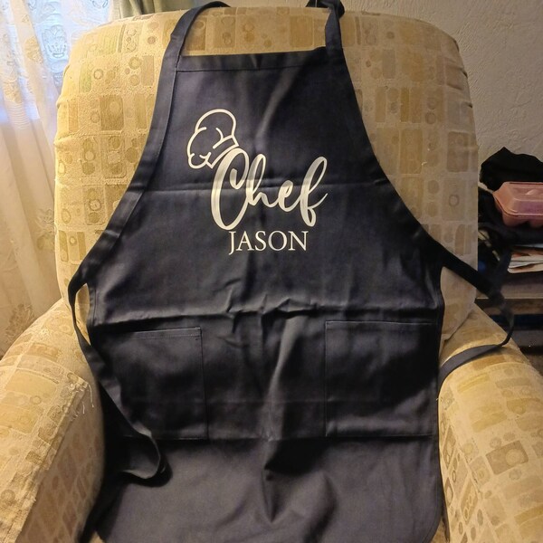 Customized Apron, Chef Printed Apron, Printed Kitchen Apron for Women ...