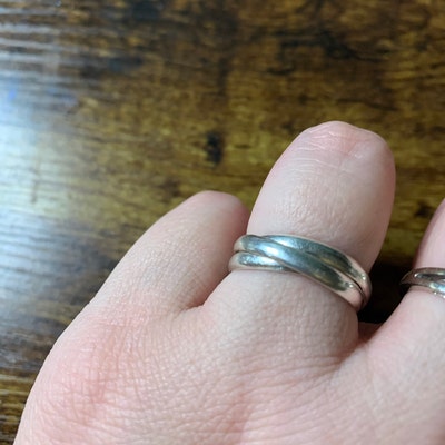 Sterling Silver Triple Interlocked Ring, Multi Band Rings, Intertwining ...