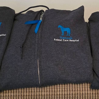 Full Zip Vet Tech Jacket With Sleeve, Vet Assistant Hoodie With Pockets ...