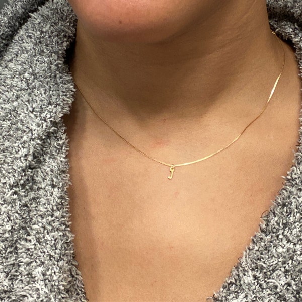 Gold Tiny Necklace, Small Letter Necklace, Dainty Letter Necklace ...