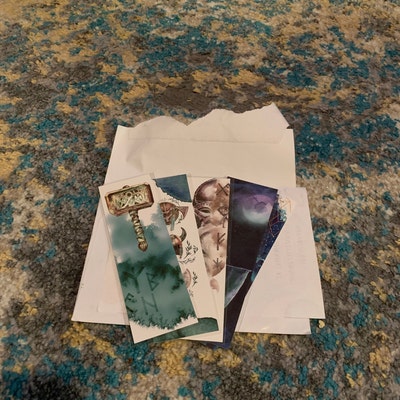 Viking Hammer Watercolor Bookmark, Norse Weapon Mythology Runic ...