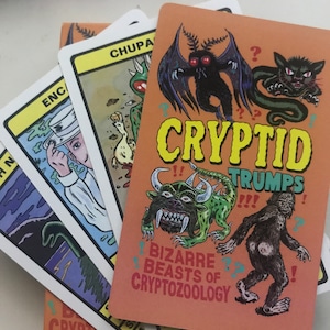 CRYPTID TRUMPS Cryptozoology Card Game big Foot, Mothman, Hodag, Kraken ...