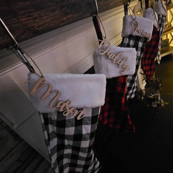 Personalized Name Tags for Stockings Wood Name Stocking Name Tags ...