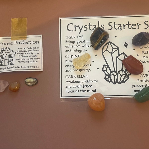 Crystals Starter Set, Crystal Set for Beginners, Tiger Eye, Citrine ...