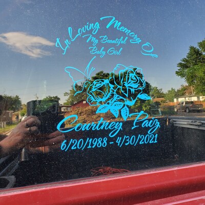 Memorial Personalized in Loving Memory Flower Car Decal With - Etsy
