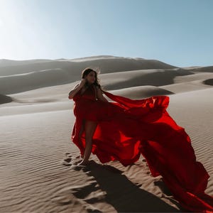 Red Flying Dress Long Flying Dress for Photoshoot Flyaway Dress Fly ...