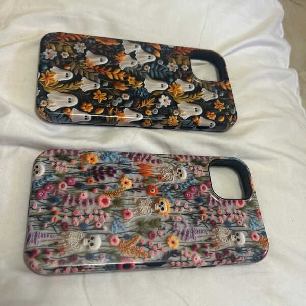 Paradise Pastures Embroidered Look Phone Case Scenic Farm Chic Faux ...