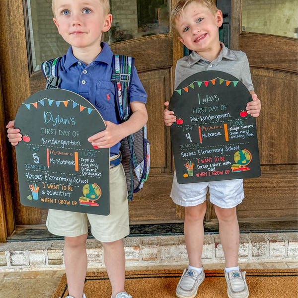 First Day of School Sign, Back to School Chalkboard, Reusable 1st Day ...
