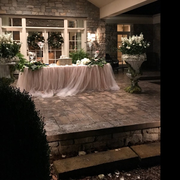 Tulle and Chiffon Table Skirting , POOLING Tulle and Chiffon Two Tone ...