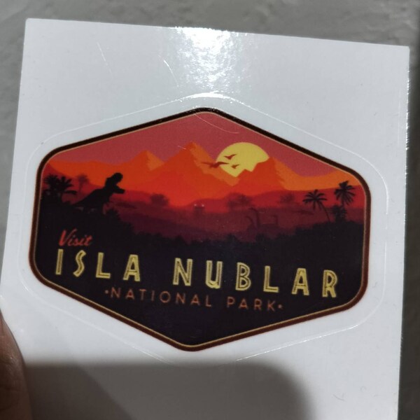 Jurassic Park Sticker, Jurassic Park Isla Nublar Sticker, Visit Isla ...