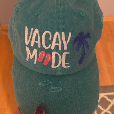 Vacay Mode Hat Distressed Baseball Cap OR Ponytail Hat Beach Hat for ...