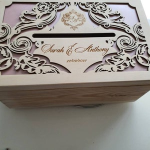 Personalized Wooden Envelope Box With Engraving Wedding Gift Box ...