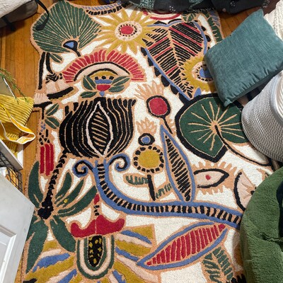 Luxury Hand Tufted Rug Texture Traditional Style Woolen Indian Designer ...
