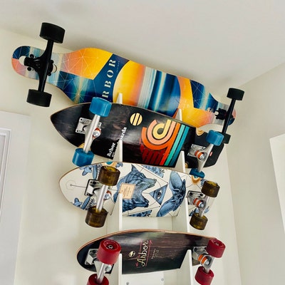 Skateboard Rack. Wall Mounted. Holds up to 4 Decks. - Etsy
