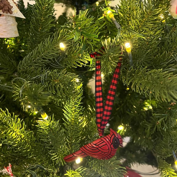 Cardinal Pin Brooch, Male or Female Bird, Red Mosaic Art to Wear ...