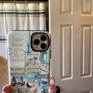 Coconut Girl Collage Aesthetic Phone Case, Ocean Beach Inspired, iPhone ...